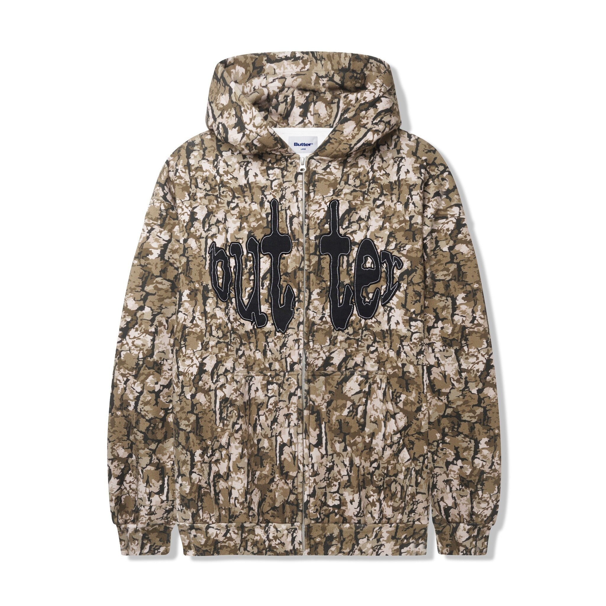 Butter Goods Frenzy Zip-Thru Hood - Tan Camo – Palm Isle Skateshop