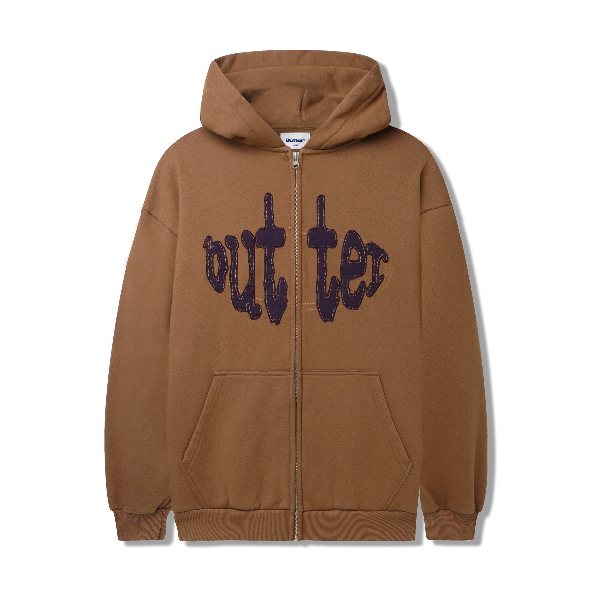 Butter Goods Frenzy Zip-Thru Hood - Cognac – Palm Isle Skate Shop