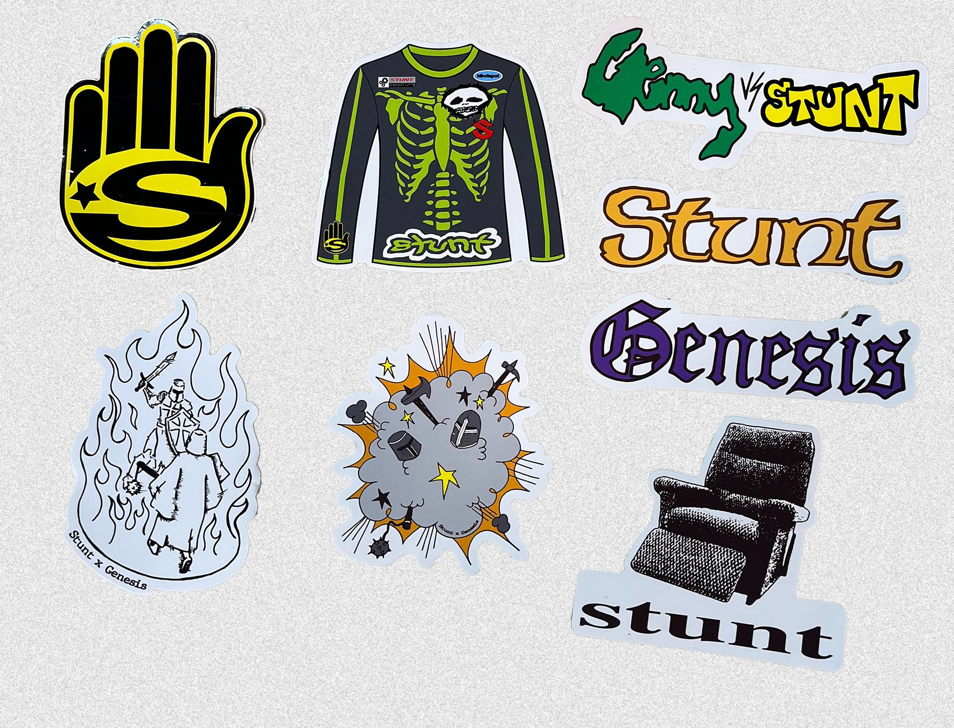 Genesis. x Stunt - Sticker Pack – Palm Isle Skateshop